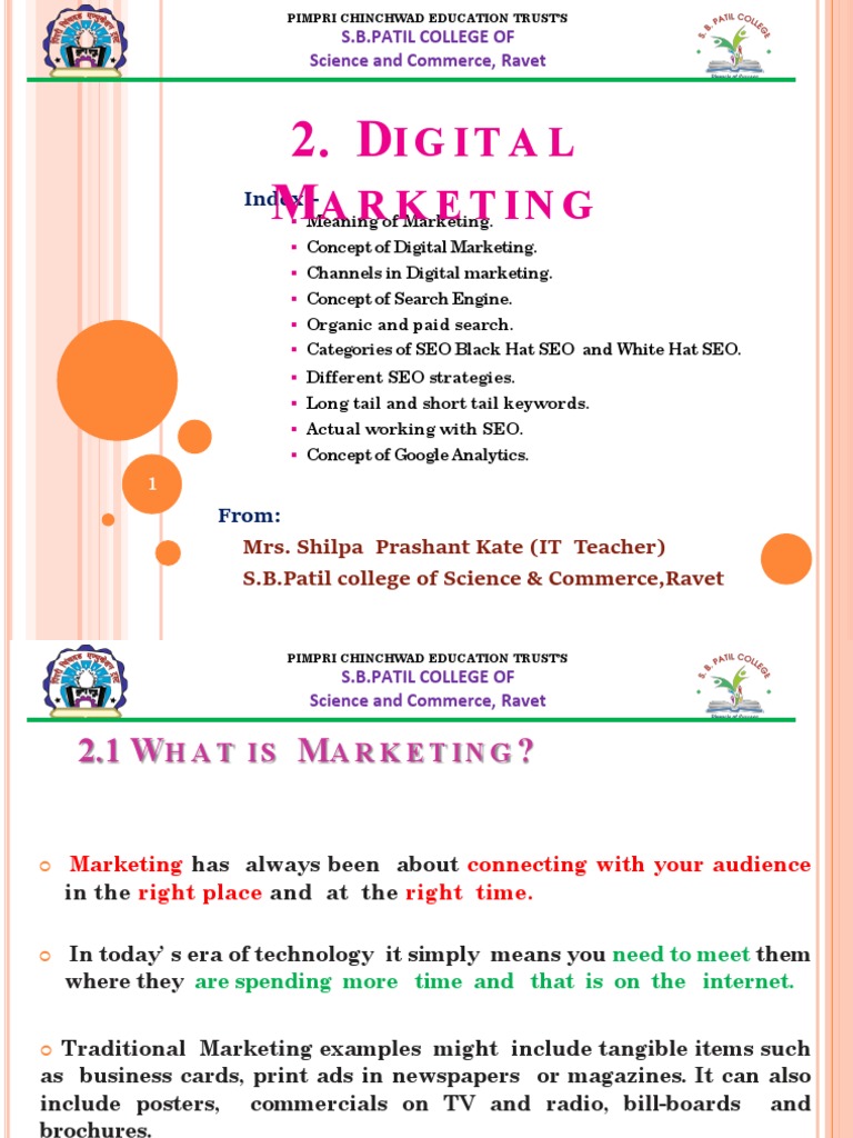 Digital Marketing Notes For XII | PDF | Search Engine Optimization ...