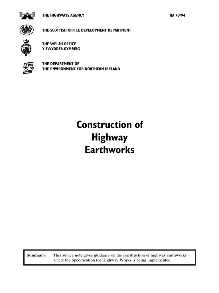 Construction of Highway Earthwork | PDF | Specification (Technical ...