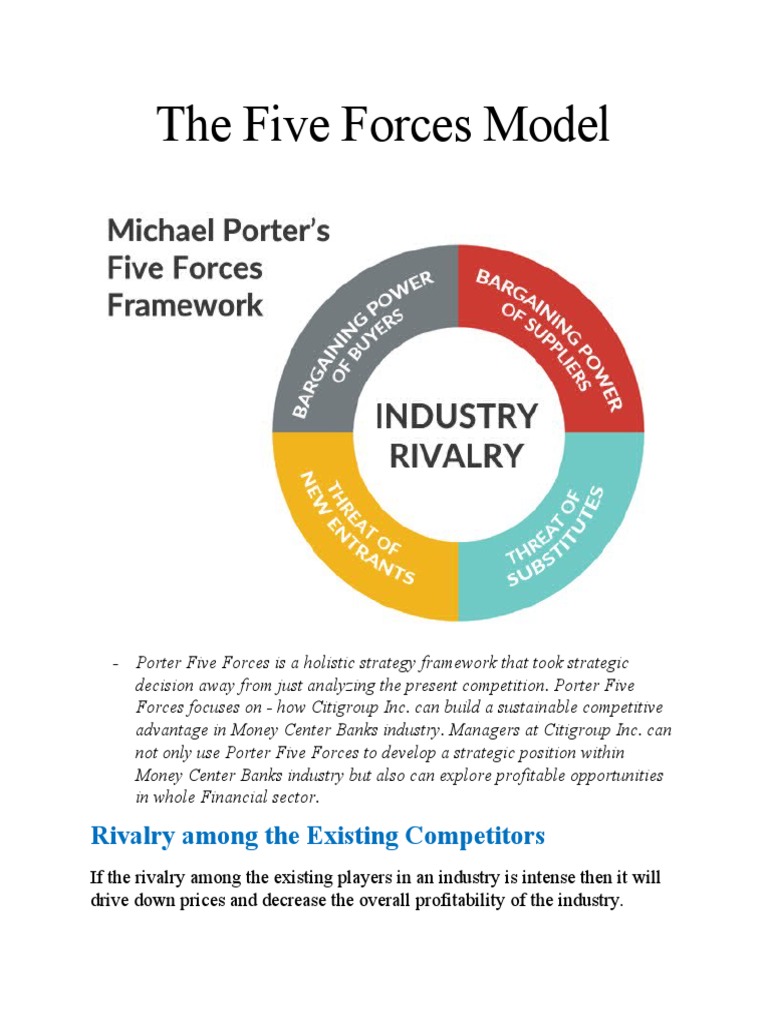 The Five Forces Model | PDF | Profit (Economics) | Strategic Management