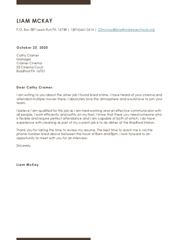 Cover Letter Final | PDF