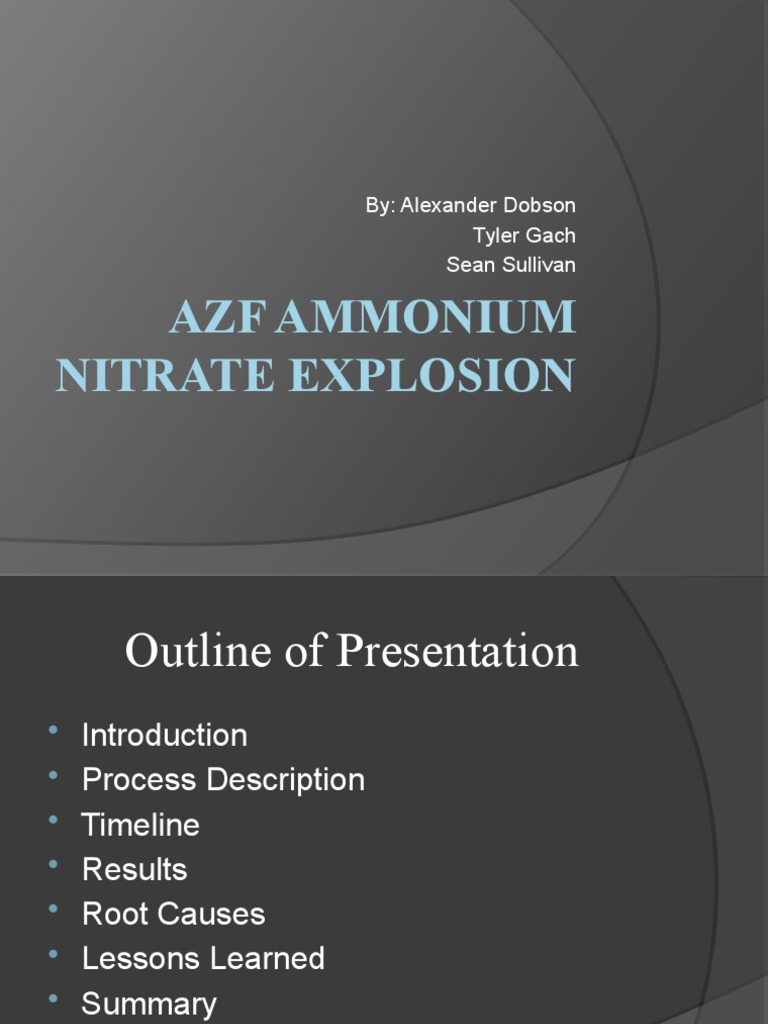 AZF Ammonium Nitrate Explosion Final v1.3 | PDF | Ammonium | Nitric Acid