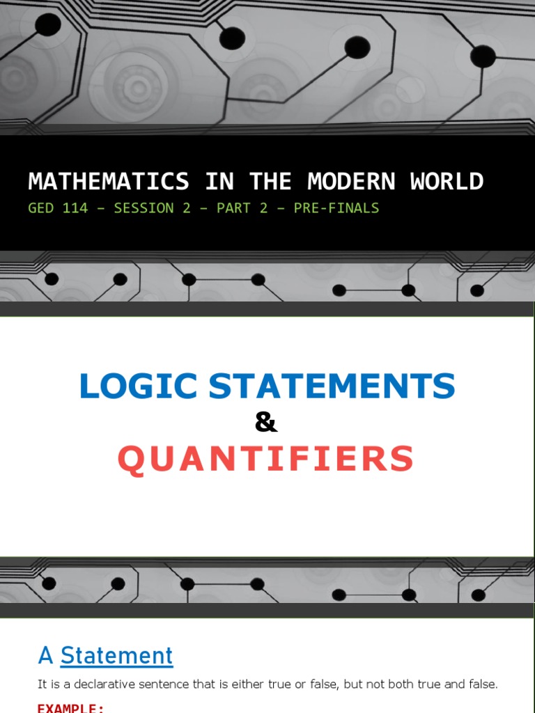 S2P2 Logic Statements and Quantifiers | PDF | Logic | Cognitive Science