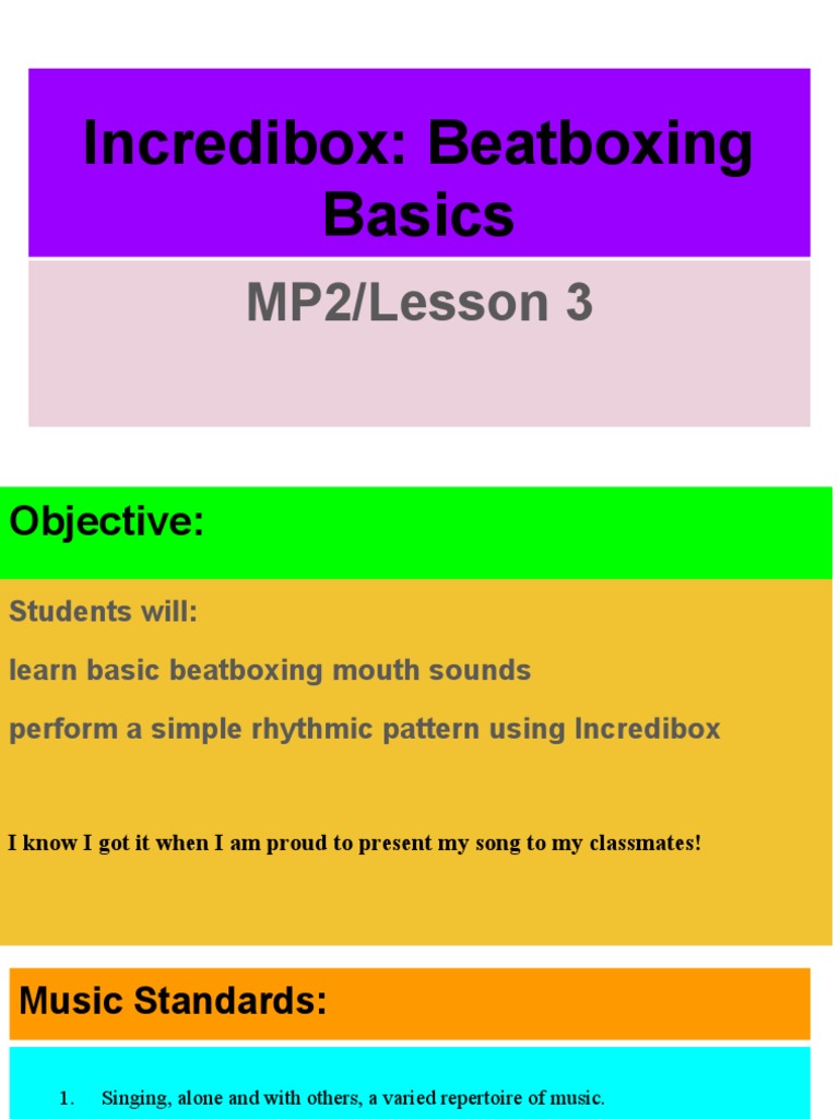 MP2 - Lesson 3 - Incredibox - Beatboxing Basics | PDF | Sound ...