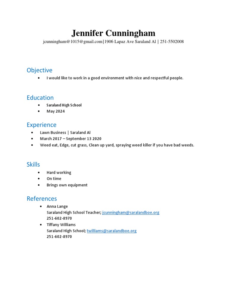 Jennifer Resume | PDF