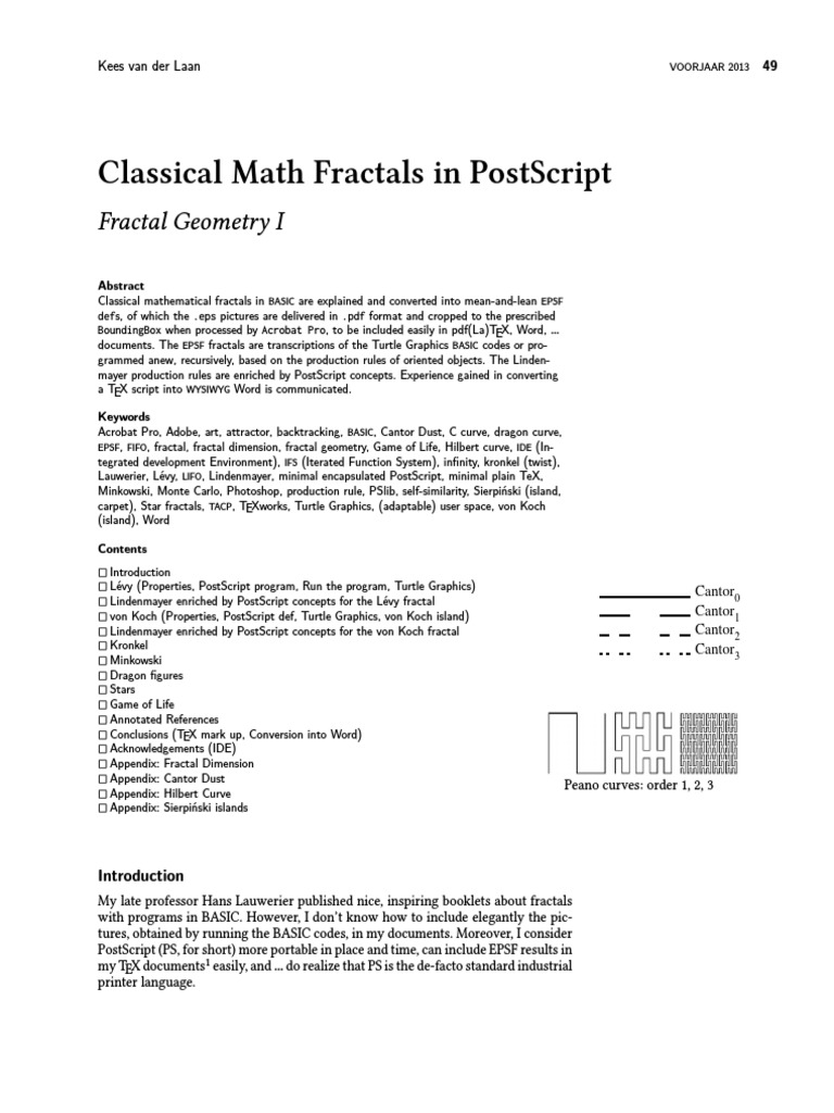 Classical Math Fractals in PostScript | PDF | Fractal | Curve