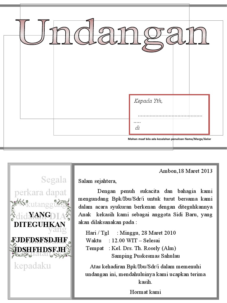 Undangan Sidi | PDF