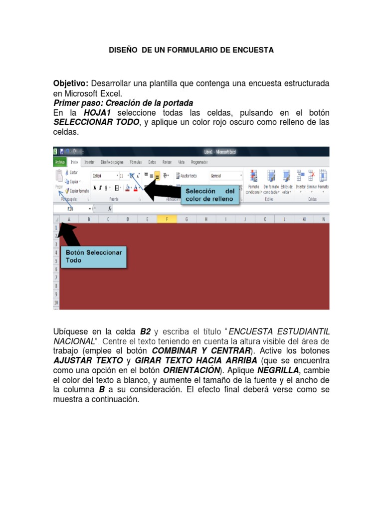 Diseño Formulario Encuesta | PDF | Ventana (informática) | Microsoft Excel