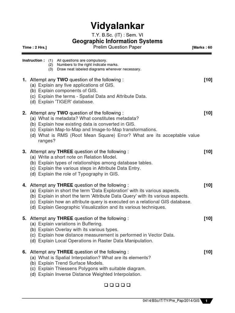 Vidyalankar: Geographic Information Systems | PDF | Geographic Information System | Information ...