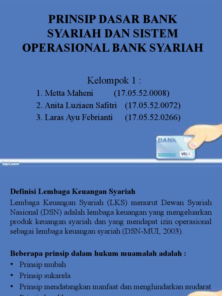 Prinsip Dasar Bank Syariah Dan Sistem Operasional Bank | PDF