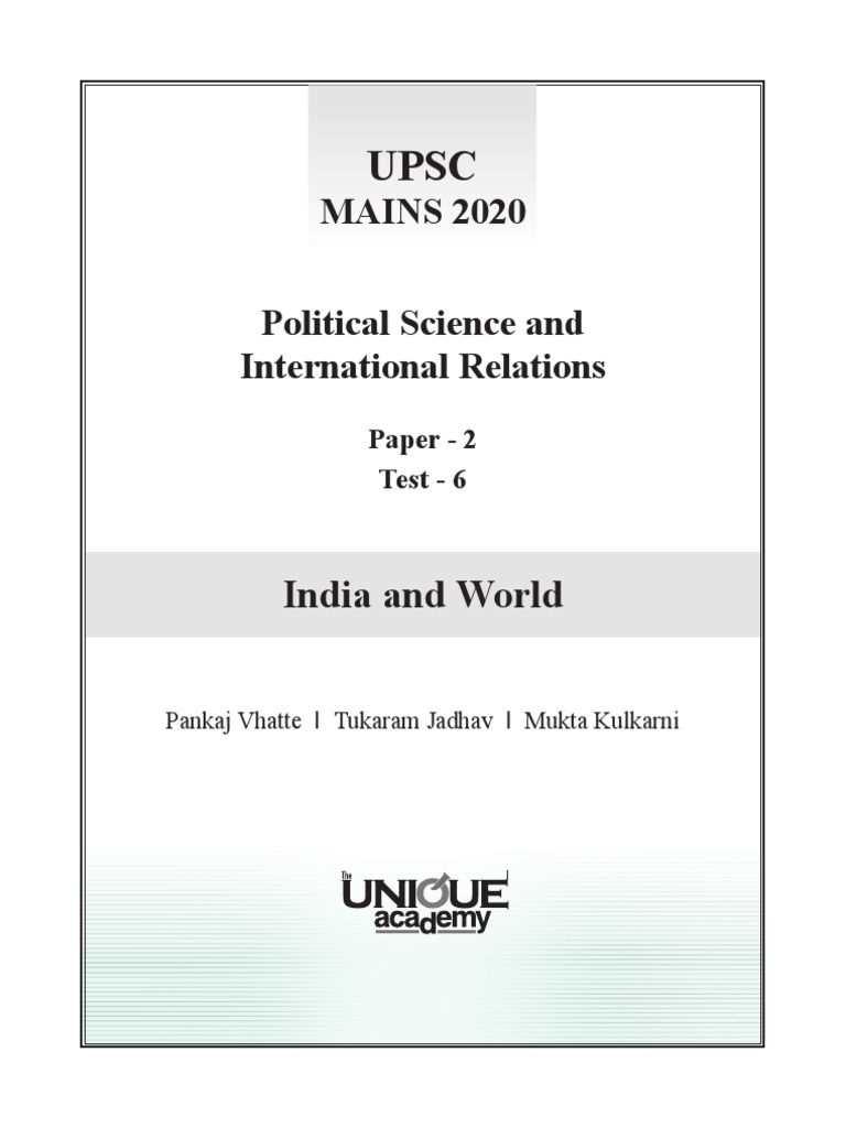 PSR - Test - 6 - India and World | PDF | Brexit | Central Asia