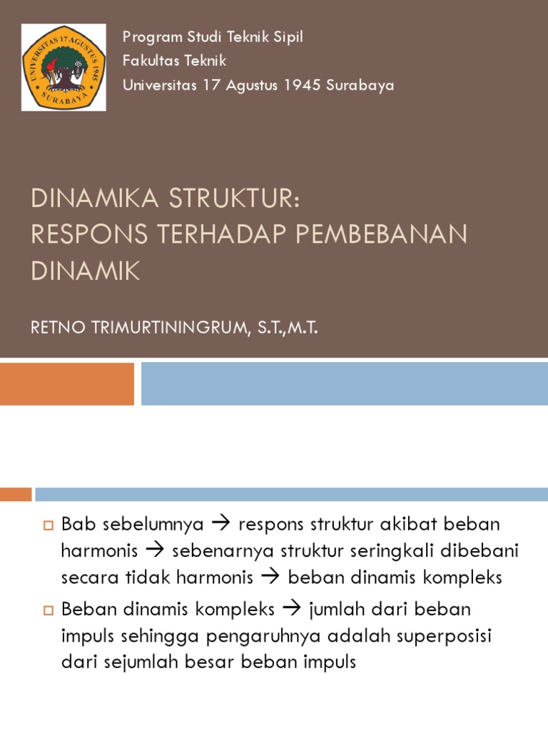 Dinamika Struktur - SDOF Beban Dinamis | PDF
