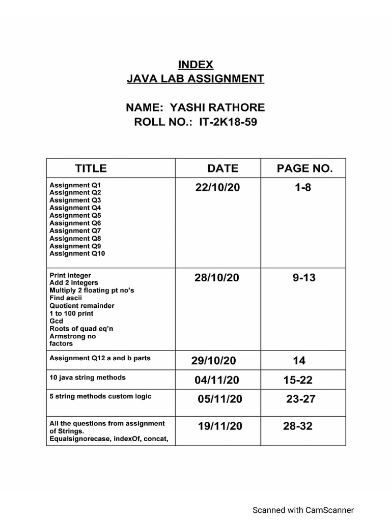 Java Lab Assignment | PDF