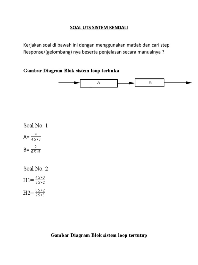 Soal Uts Sistem Kendali | PDF