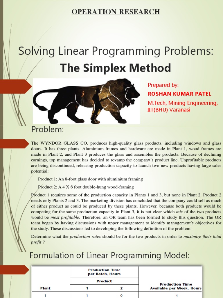 Linear Programming - Simplex Method | PDF | Mathematical Optimization ...