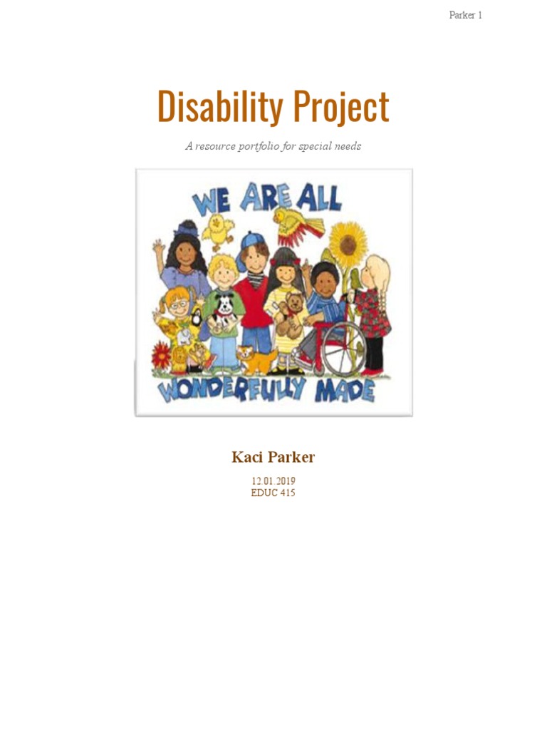 Disability Project: Kaci Parker | PDF | Inclusion (Education) | Autism