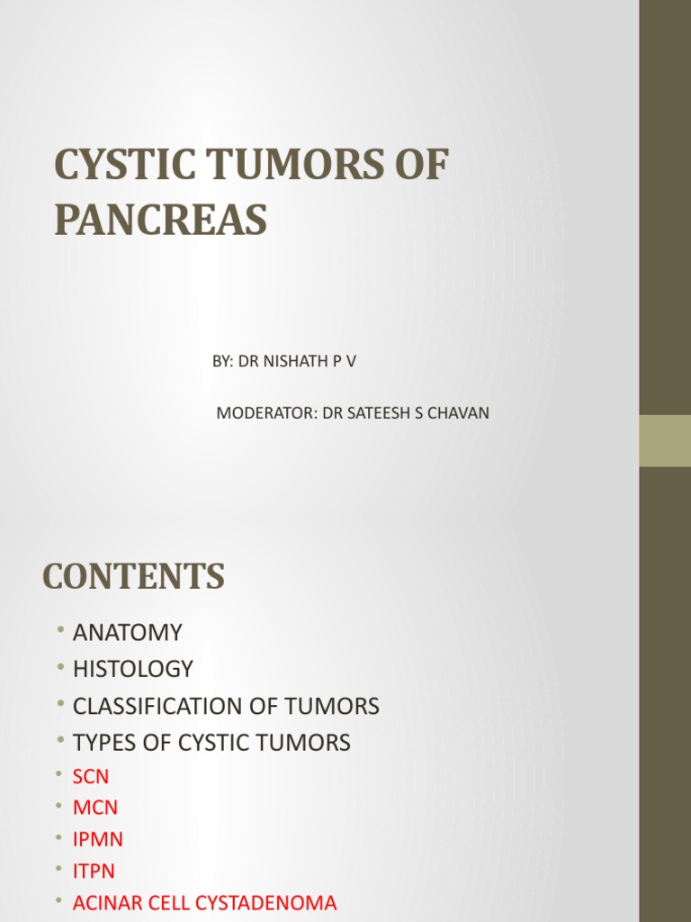 Cystic Tumors of the Pancreas Explained | PDF | Neoplasms | Pancreas