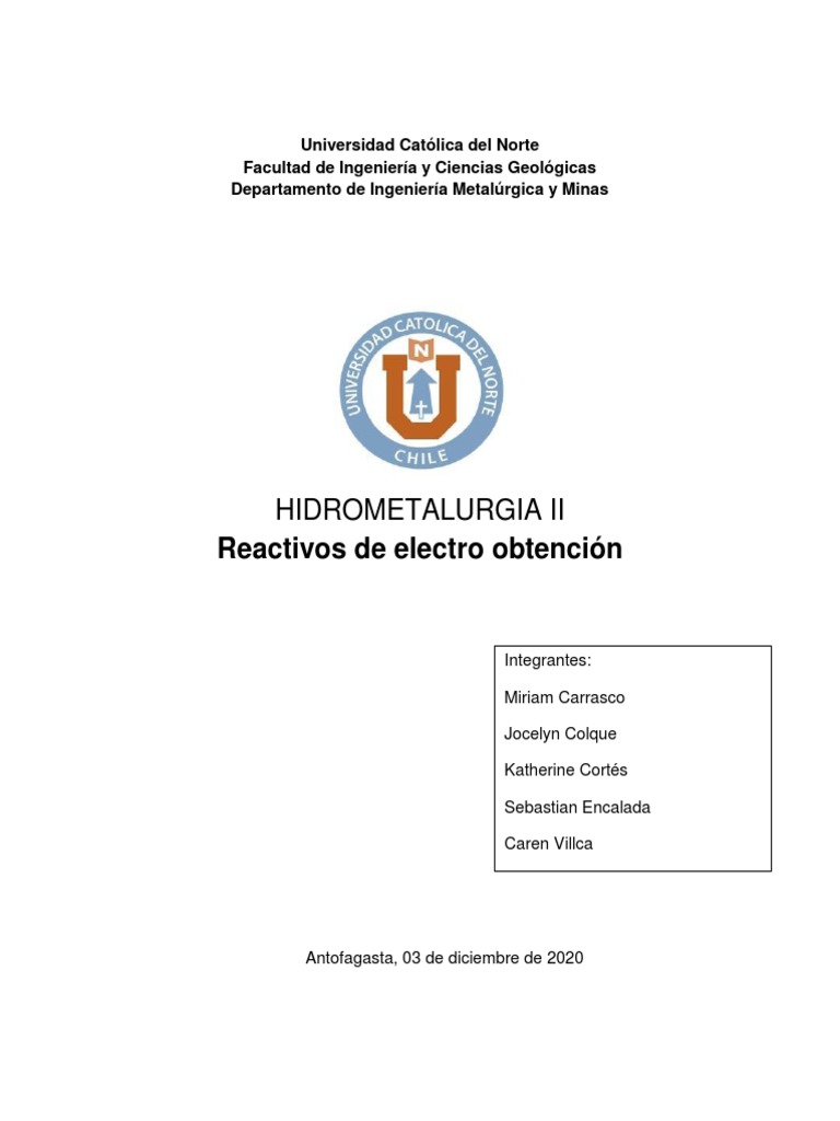 Reactivos en Electrorefinación de Cobre | PDF | Electrodo | Tensioactivo