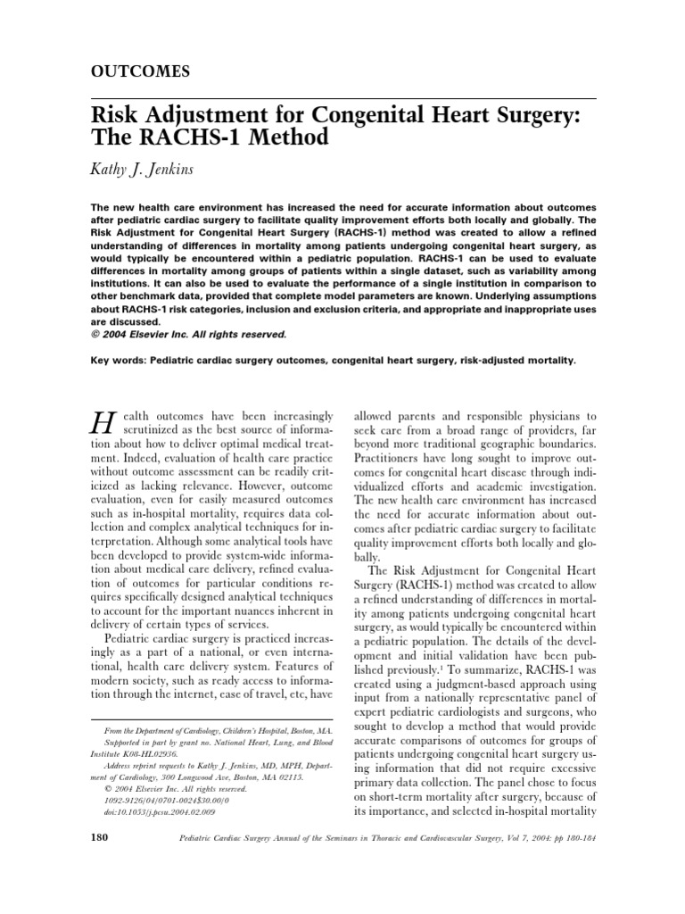 Rachs 2004 | PDF | Congenital Heart Defect | Cardiac Surgery