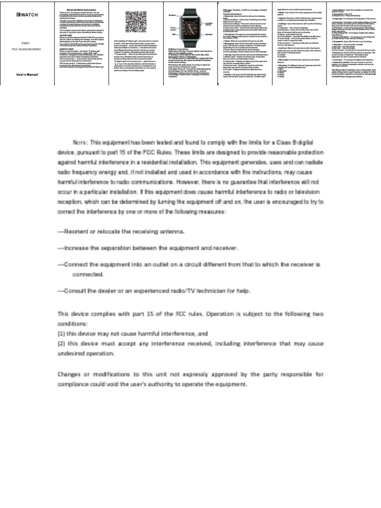 E-Watch User-Manual PDF | PDF | Electromagnetic Interference | Radio