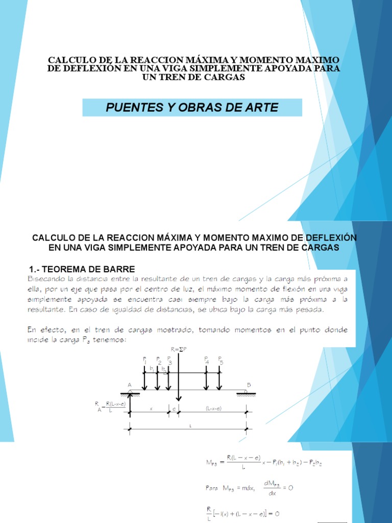 Cálculo de Momento Máximo en Vigas | PDF | Métodos y materiales de ...