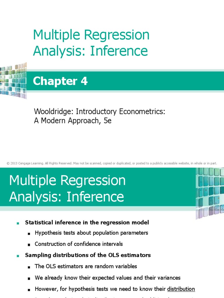 Multiple Regression Analysis: Inference: Wooldridge: Introductory Econometrics: A Modern ...
