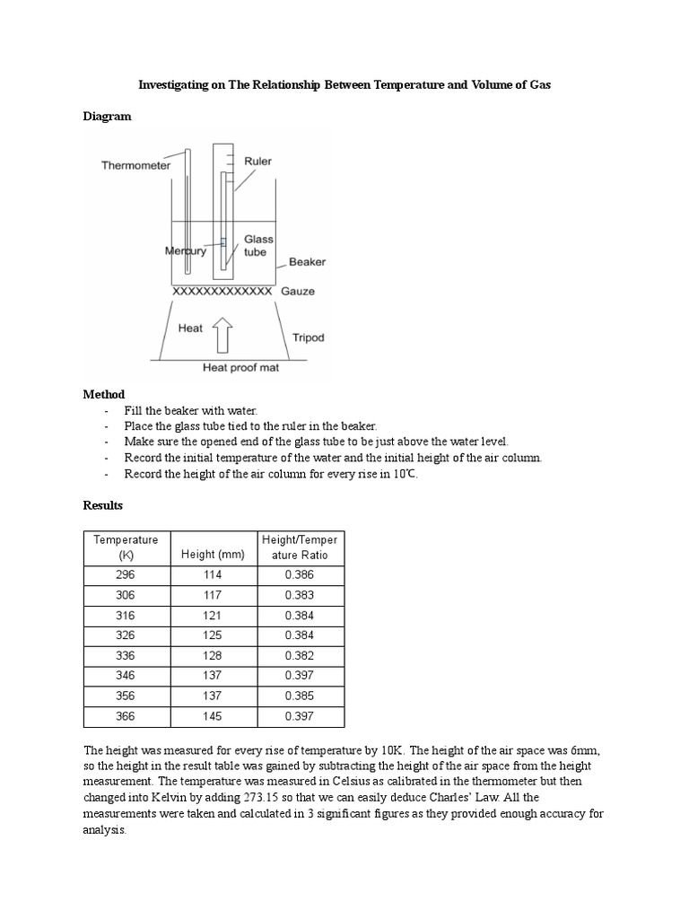 (Physics) Charles' Law Experimentation | PDF | Temperature | Continuum ...