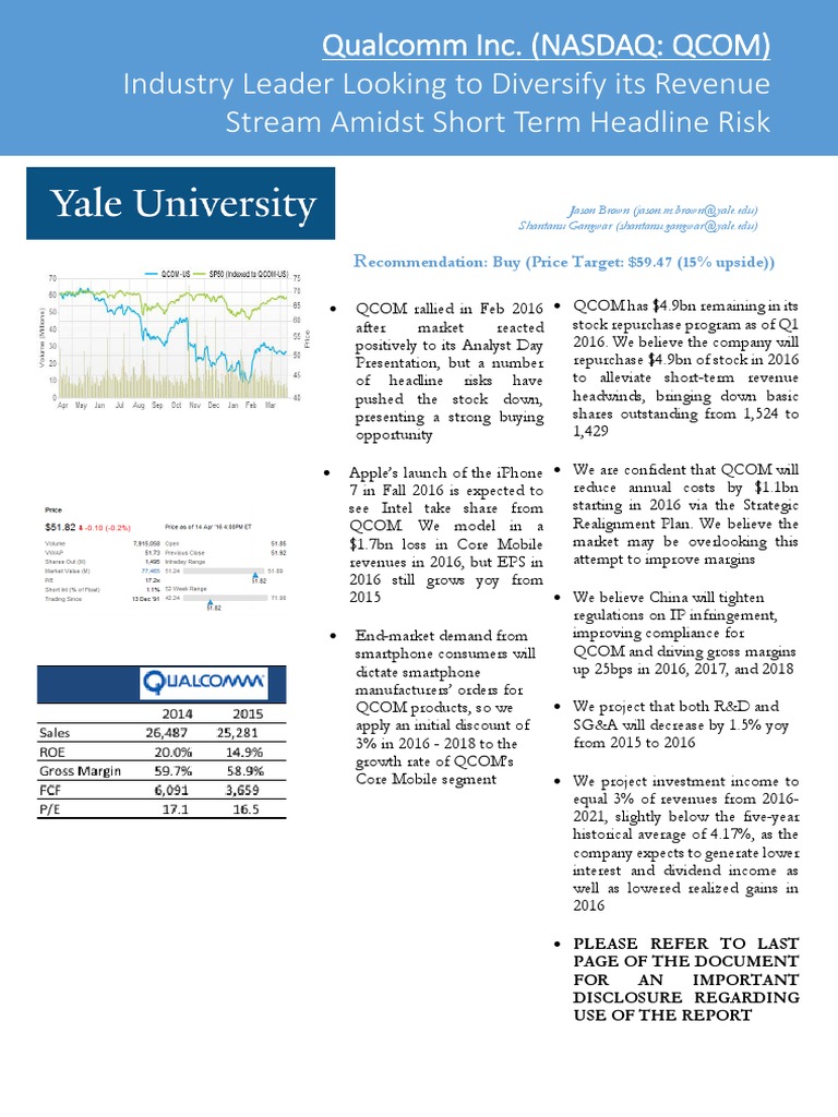 Qualcomm Inc. (NASDAQ: QCOM) Industry Leader Looking To Diversify Its ...