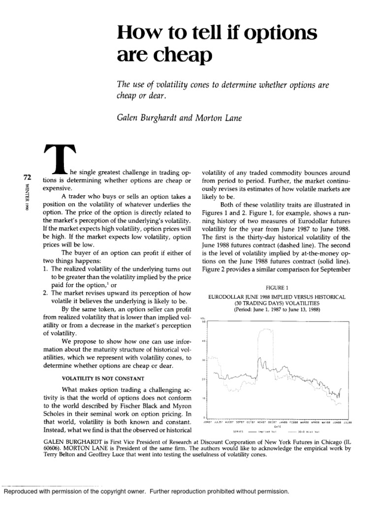 How To Tell If Options Are Cheap PDF | PDF
