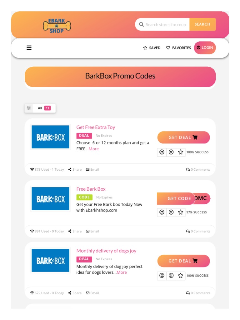 Ebarkshop Com Store Barkbox Promo Codes | PDF