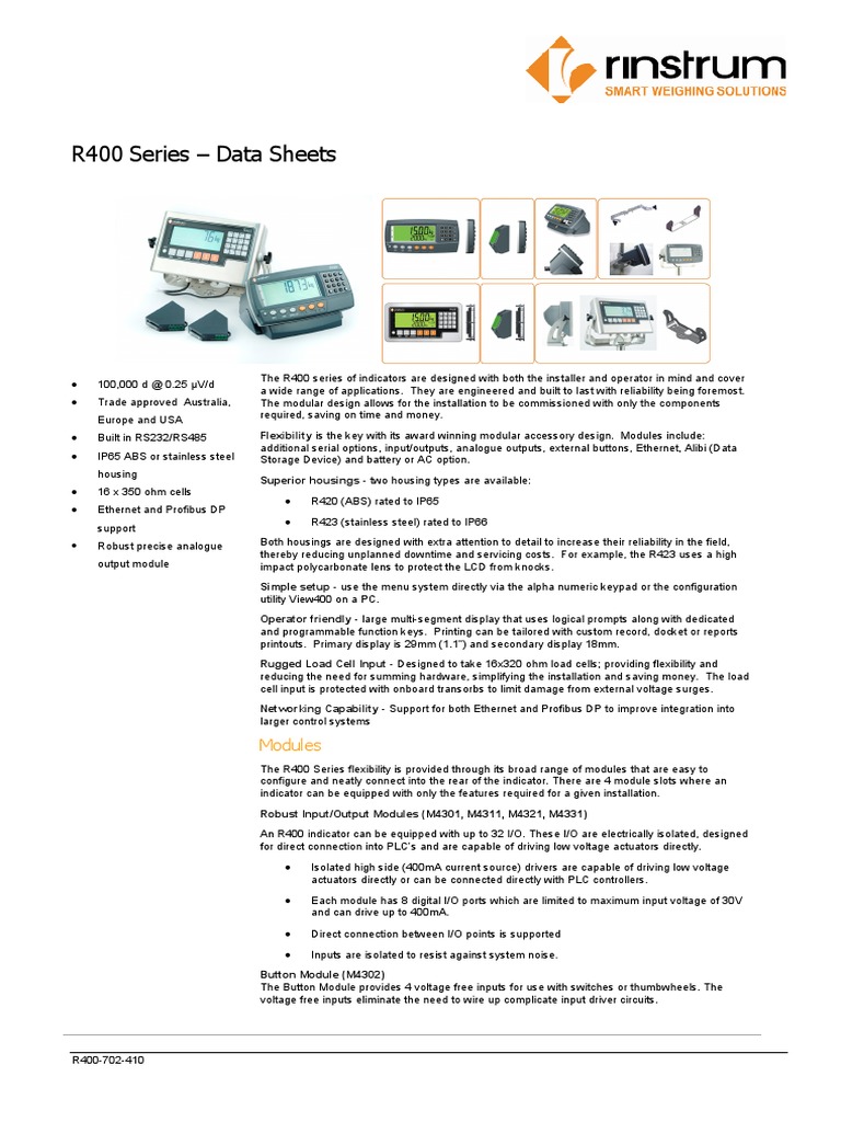 R400 Series - Data Sheets: Modules | PDF | Programmable Logic ...
