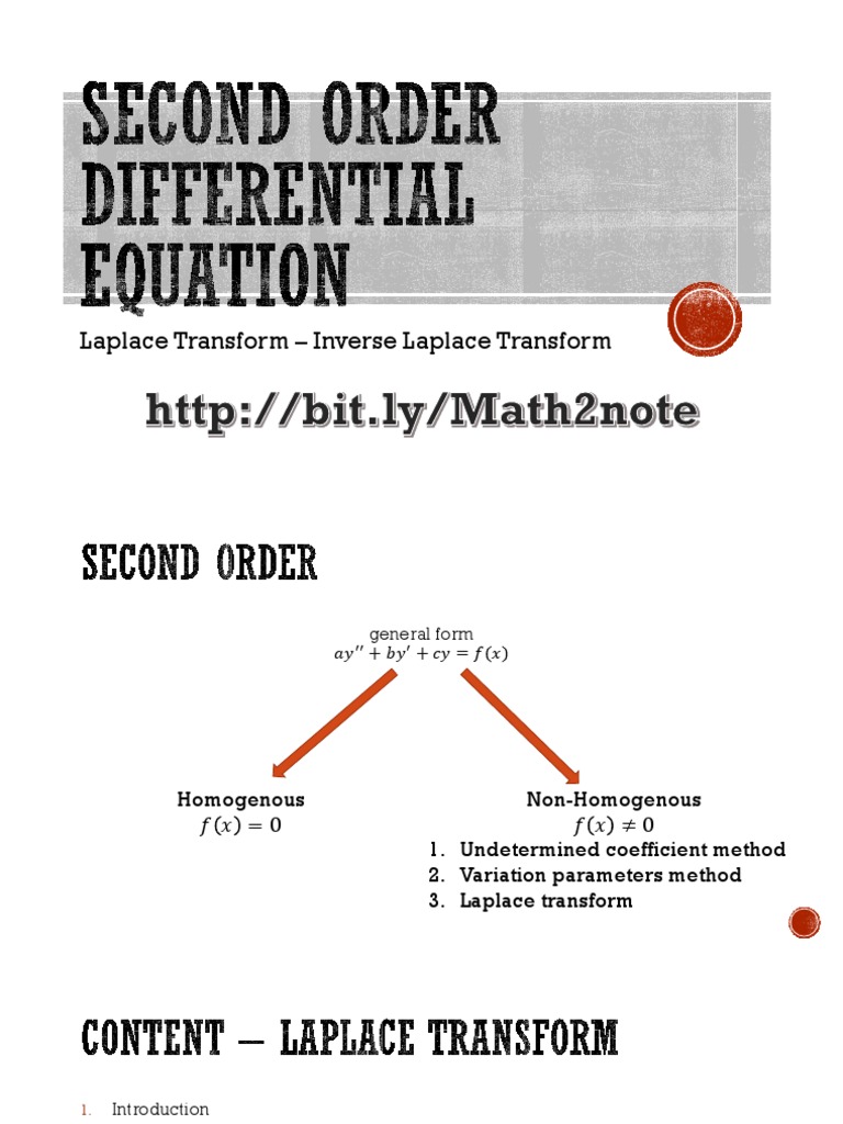 Second Order Differential Part 7 | PDF | Laplace Transform | Abstract ...