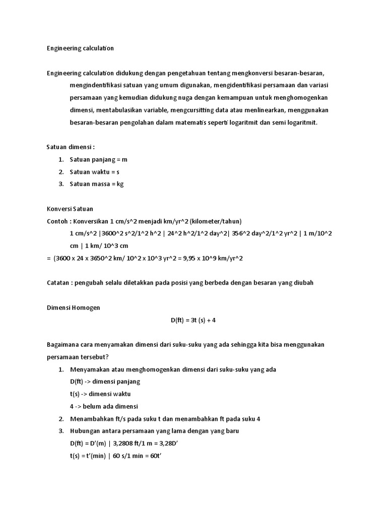 Engineering Calculation | PDF