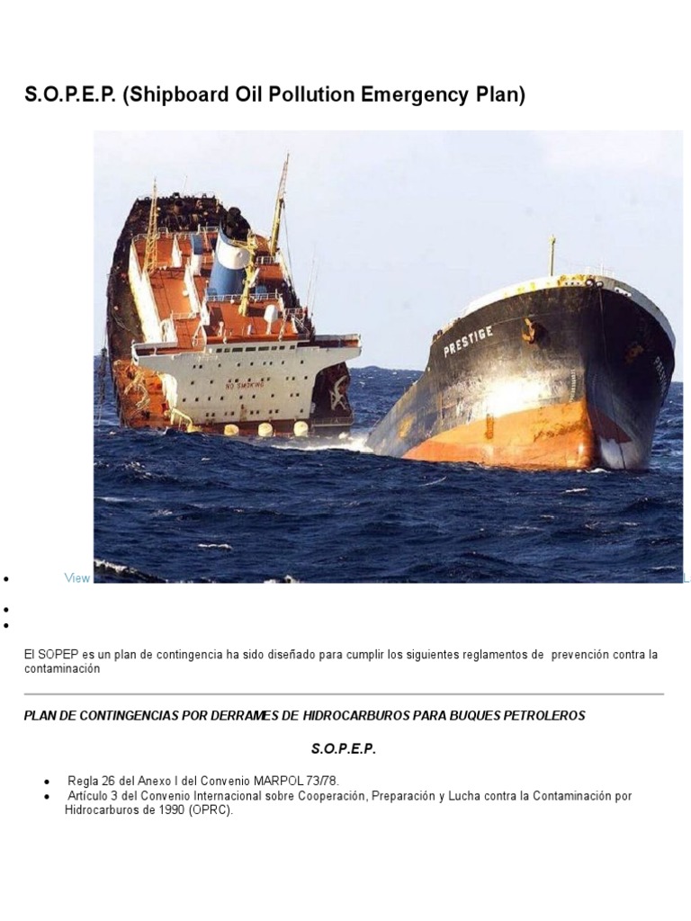 SOPEP | PDF | Tanques | Mar