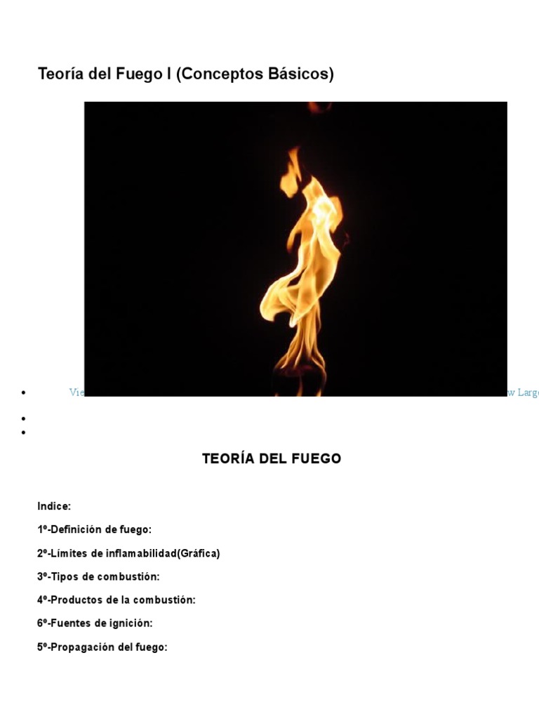 Teoría Del Fuego I | PDF | Combustión | Combustibles