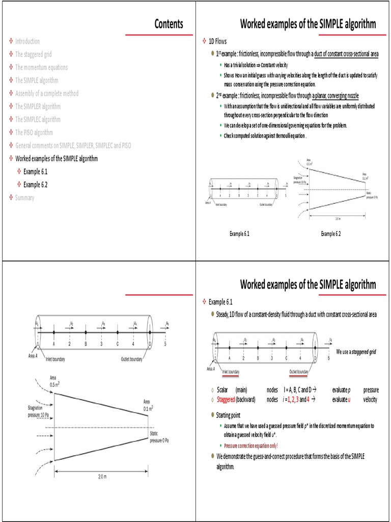 Worked Examples of The SIMPLE Algorithm: 1D Flows | PDF | Fluid ...