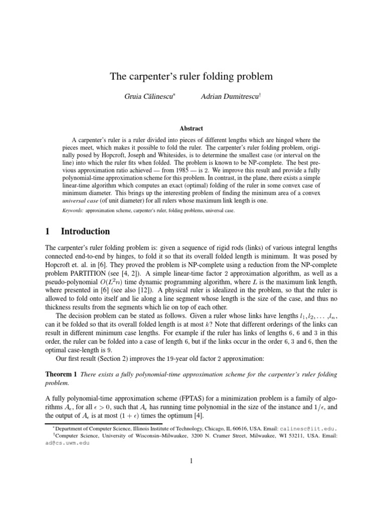 Ruler Folding Problem Paper Pdf Interval Mathematics Time