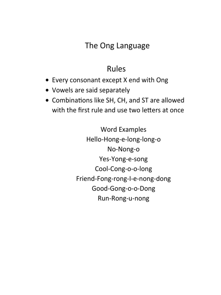 The Ong Language | PDF