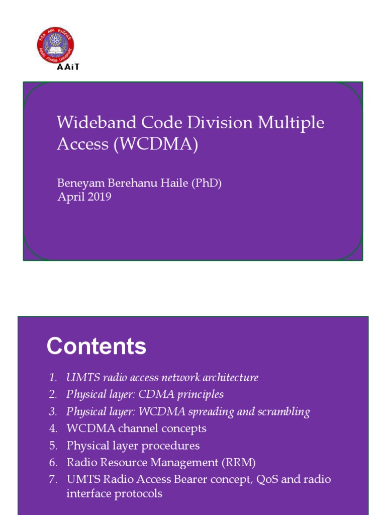WCDMA System Technologies | PDF | High Speed Packet Access | Radio Resource Management