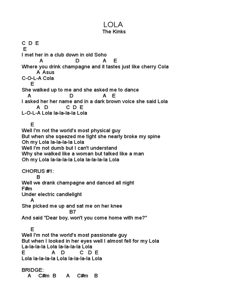 Lola - The Kinks | PDF