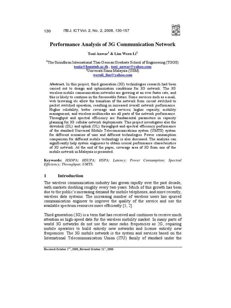 Performance Analysis of 3G | PDF | High Speed Packet Access | General ...
