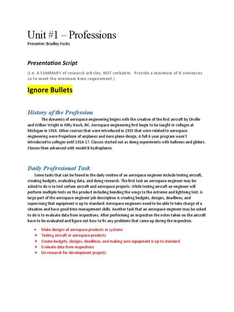 Unit 1 - Script | PDF | Aerospace | Space X