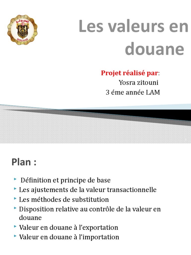 Les Valeurs en Douane | PDF | Taxe sur la valeur ajoutée | Prix