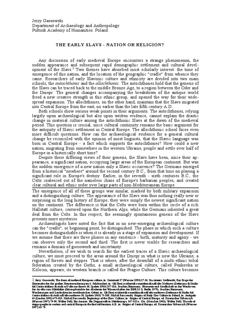 The Emergence and Expansion of Early Slavic Culture: Tracing the ...
