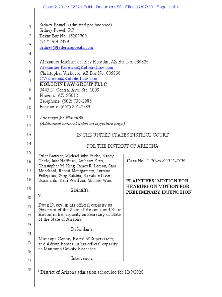 Kraken - Motion To Move Up Tro Hearing | PDF | Federal Rules Of Civil ...