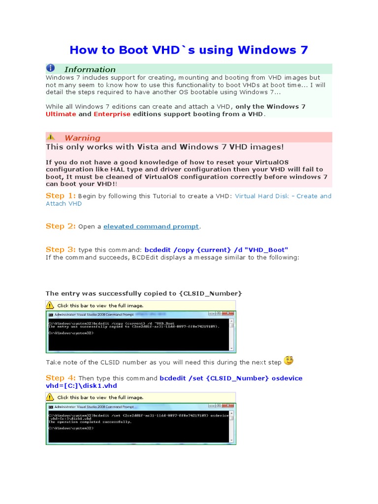 How To Boot VHD's Using Windows 7 | PDF | Windows 7 | Booting