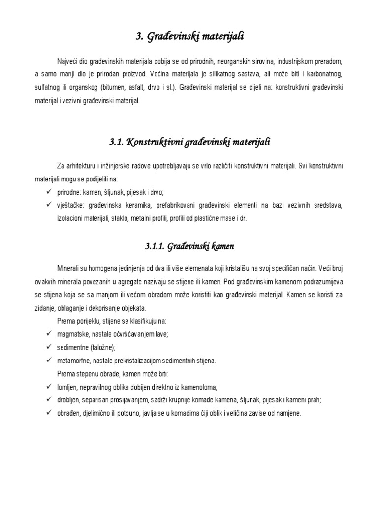 02 Gradjevinski Materijali | PDF