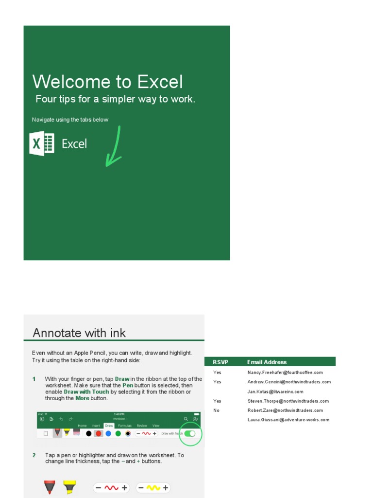 Welcome To Excel: Four Tips For A Simpler Way To Work | PDF | Software ...