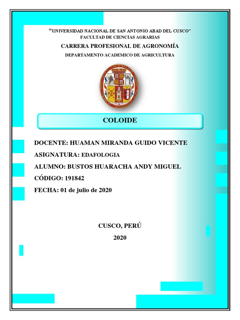 Tipos y Propiedades de Coloides en Química | PDF | Coloide | Sustancias ...