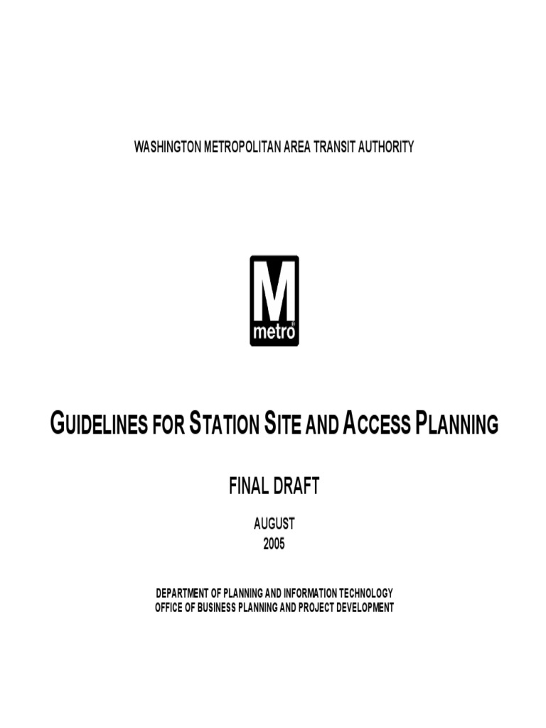 Access Planning Guidelines | PDF | Pedestrian Crossing | Washington Metro