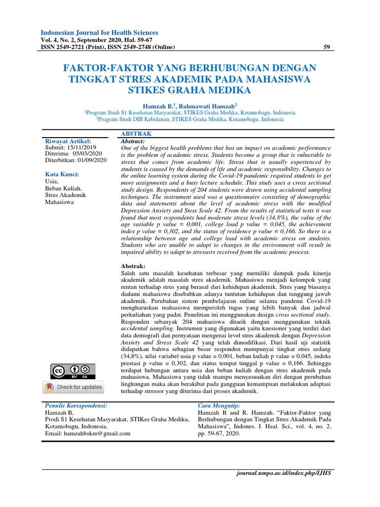 Jurnal Stress Akademik Stikes PDF | PDF | Industrial And Organizational ...